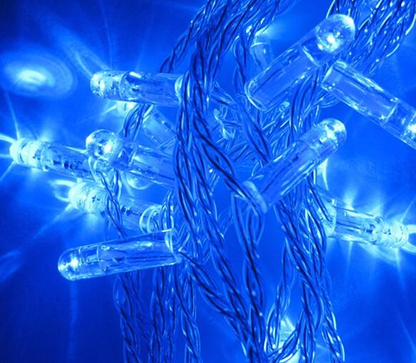 10m connectable Anti Cold blue LED Strings lights w/ bubble shell 100 bulbs IP65