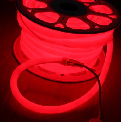 Cina 110V 220V 360° Glow Flessibile Rotondo LED Neon Rope Colore rosso chiaro in vendita