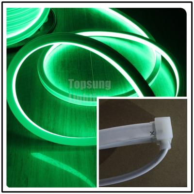 China AC220V flat top view neon led tube 2835 SMD green 16*16mm square neon flex for sale