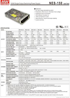 Cina Mean WELL trasformatore al neon a LED 24V 6.5A Meanwhile NES-150 24V 156W Single Output Switching Power Supply in vendita