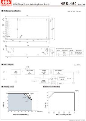 Cina Mean WELL trasformatore al neon a LED 24V 6.5A Meanwhile NES-150 24V 156W Single Output Switching Power Supply in vendita