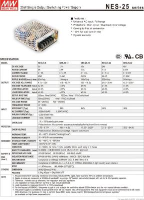 Cina MEAN WELL NES-25-12 originale 12V 2.1A nel frattempo NES-25 12V 25,2W alimentazione con commutazione a uscita singola in vendita
