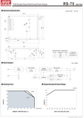 Cina Intanto RS-75 12V 75W Single Output Switching Power Supply trasformatore a neon a LED di alta qualità in vendita