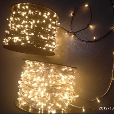 China 2019 IP 65 warm wit PVC kristal Draad DC 12V clip licht/ 200leds fee licht string 100m/roll led knoppen lichten Te koop