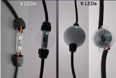 China 10 Ft Reel DMX 24v New LED Lights 50mm RGB LED Light Strings Globe 3D Balls for sale