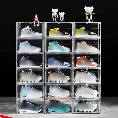 Cina Chiaro Shoebox acrilico trasparente di plastica magnetico accatastabile in vendita