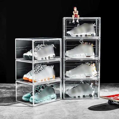 Cina Chiaro Shoebox acrilico trasparente di plastica magnetico accatastabile in vendita