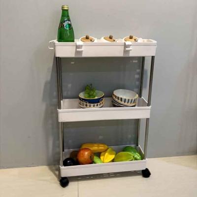 China 3 rij die naar huis Vouwbaar Multidoel Slanke Dik gemaakte 62*40*12.5cm Rolling van Opslagkarren Te koop
