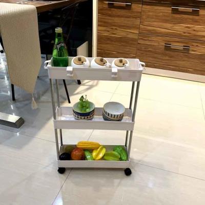 China 3 rij die naar huis Vouwbaar Multidoel Slanke Dik gemaakte 62*40*12.5cm Rolling van Opslagkarren Te koop