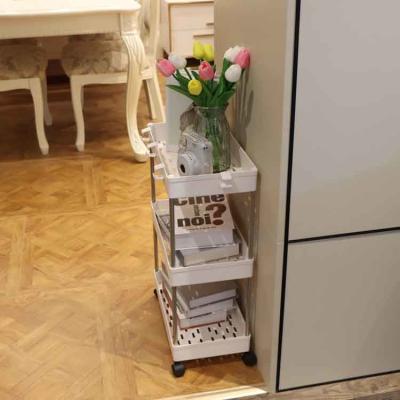 Cina Organizzatore mobile Trolley, carretti di rotolamento multifunzionali della cucina di 3 file di stoccaggio in vendita