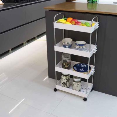 Cina Scaffale esile del carrello della cucina di 4 file per il peso leggero riutilizzabile di verdure facile installare in vendita