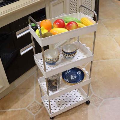 Cina Scaffale esile del carrello della cucina di 4 file per il peso leggero riutilizzabile di verdure facile installare in vendita