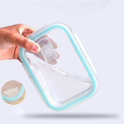 Cina Scatola di pranzo di Oven Safe High Borosilicate Glass di microonda con il coperchio di plastica in vendita