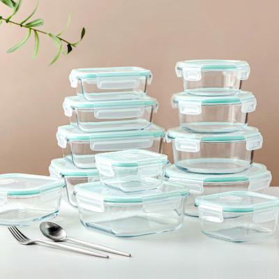 Cina Scatola di pranzo di Oven Safe High Borosilicate Glass di microonda con il coperchio di plastica in vendita