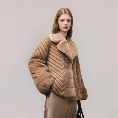 China Euro-American Eco Fur Crop Business Casual Style coat for sale