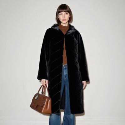 China Euro-American Eco-friendly Faux Fur Coat for sale