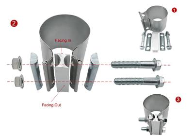 Cina T304 ha lucidato il morsetto inossidabile dello scarico 2,5 di 64mm in vendita