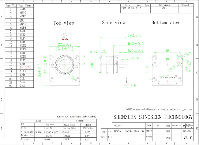 IMX335 MIPI Camera Module