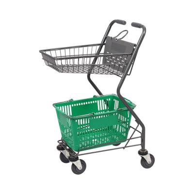 China Japan Style Gray Supermarket Trolley Cart Grocery Store Shopping Cart CE for sale