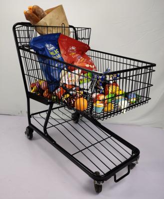 China Customized 100L Large Basket Supermarket Shopping Trolley With Handle Small Basket for sale
