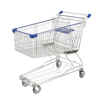 Cina carrello di compera d'acciaio asiatico della scala mobile del carretto della drogheria 180L in vendita