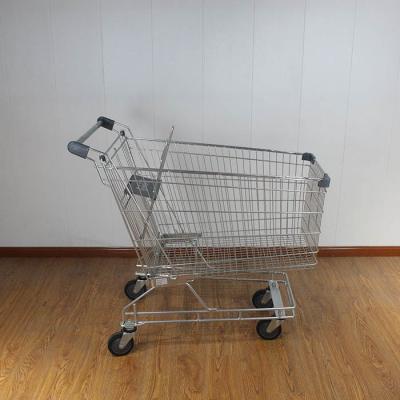 China 215L estilo australiano de uso geral assortado do supermercado carro de compras cinza de plástico de PU rodas à venda