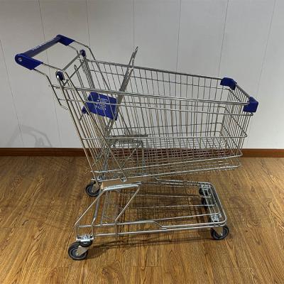 China 100L Asian Type Grocery store carring Galvanized SGS Certificate Escalator Grocery Shopping Trolley for sale
