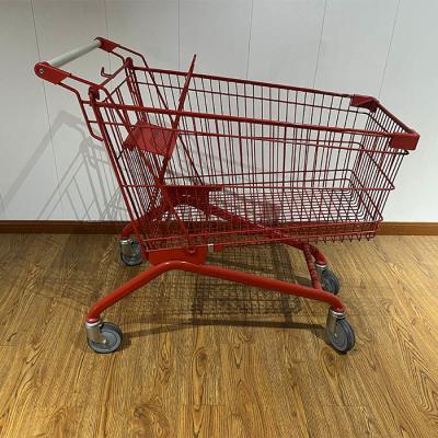 중국 커스터마이징 스파 라이트 상업 210L 빨간 쇼핑 카트 슈퍼마켓 쇼핑 카트 판매용