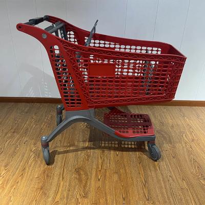 중국 130L 중국 모든 플라스틱 푸시 트롤리 플라스틱 쇼핑 카트 판매용