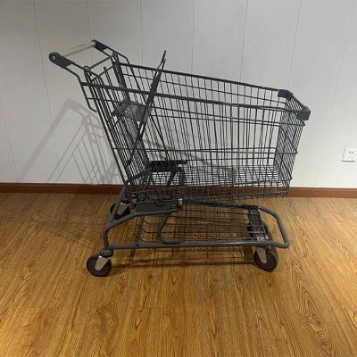 China 150L Store Carring Supermarket Pushcart Steel Shopping Cart for sale