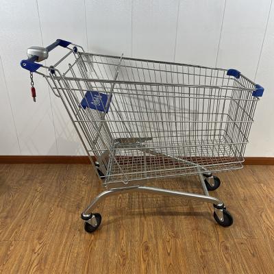 China 240L European Shopping Trolley Heavy Duty Supermarket Cart for Retail Stores for sale