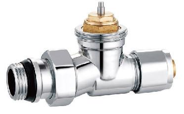 China Rechte Thermostatische Radiatorkraan 1/2'' Met Adapter Voor 16mm PEX Leiding Te koop