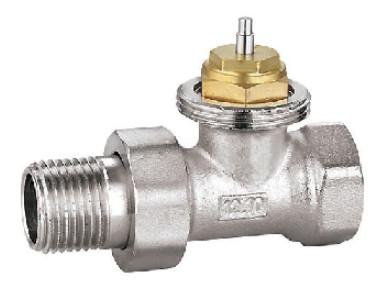 China Rechte thermostatische radiatorkraan 3/8'' x 3/8'' in vernikkeld voor stalen buis Te koop