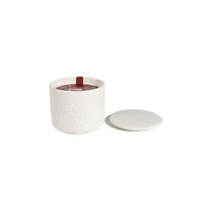 China De ceramische Bemerkte Kaars van de Kruik Houten Wiek Aroma, Grote Langdurige Sojakaarsen Te koop