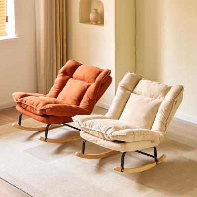 China Modern Fabric & Metal Rocking Chaise Lounge Chair with Reclining Feature and Adjustable Footrest for Living Room Dining Areas for sale