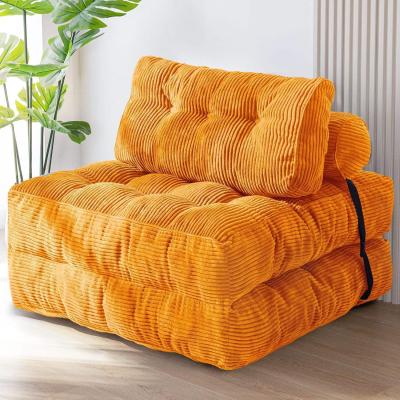 China Convertible Tufted Reclining Fabric Extendable Single Sofa Bed Folding Chair Modular Corner Couch Portable Living Room for sale