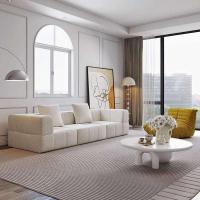 China Custom Vacuum Packed Compressed Sponge Modular Sectional Sofa Set with Ottoman 35D Density for Home for sale