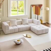 China Custom Vacuum Packed Compressed Sponge Modular Sectional Sofa Set with Ottoman 35D Density for Home for sale