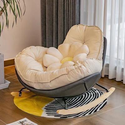 China Modern Luxury Eggshell Single Rocking Sofa Chair Single Chaise Lounge for Bedroom Balcony Living Room Leisure or Sleep for sale