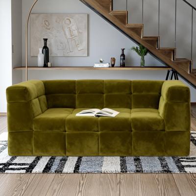 China Modern Customized Two-Seater White Tufted Rectangle Sectional Sofa Compressed for Office Living Room Hotel Villa. for School Use for sale