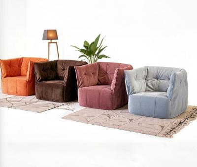 China Modern Single Seat Synthetic Fabric Couch Set Square Compressed Sofa Sponge Filling for Apartment Living Room Home Furniture for sale