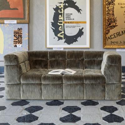 China Customizable Modern White Tufted Rectangle Sofa Compressed Sponge Fabric for Office Living Room Villa for School Furniture for sale