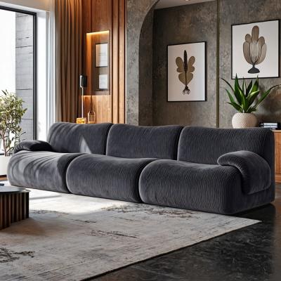 China Luxury Three-Seat Elegant Customized Sofa Furniture Compressed Sponge Filling for Living Room and Villa Use for sale