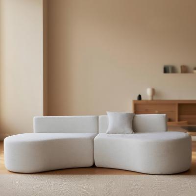 China Custom Modern Curved Sectional Sofa Fabric Compressed Sofa Half Moon Design Salon Cozy Upholstered Modular Could Couch for sale