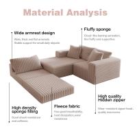 China Pink U-Shape Compression Foam Sofa Bed Modular Sectional Couch for Home Apartment for sale