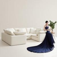 China Modern U-Shape Sectional Sofa Modular Compressed Fabric Eco-Friendly Sofa Bed Customizable Double Seat for sale