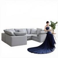 China Modern U-Shape Sectional Sofa Modular Compressed Fabric Eco-Friendly Sofa Bed Customizable Double Seat for sale