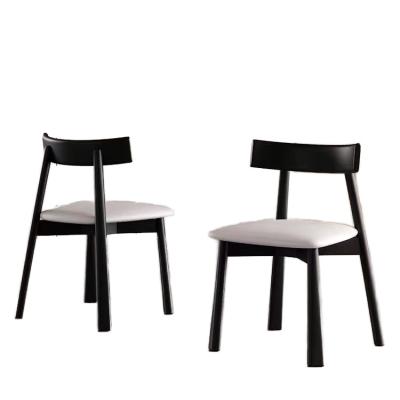 China OEM Modern Backrest Upholstered Chair Restaurant Apartment Villa Bar Hotel Ergonomic Leather Chair Wooden Dining Room Chair for sale