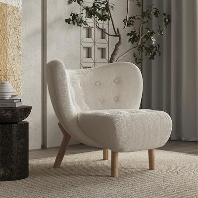 China Light Luxury White Lamb Fleece Leisure Single Seat Sofa Chair Sponge Filling Living Room Bedroom Hotel Villa for sale