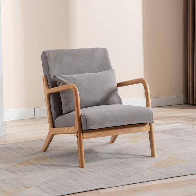 China Modern Contemporary Fabric Sponge Single Seat Recliner Chair Leisure Chaise Lounge Bedroom Space Saving Wooden Home Furniture for sale